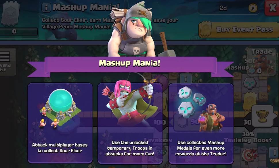 'Clash of Clans' Mashup Mania 2024: Sour Elixir, Reward Tracks ...